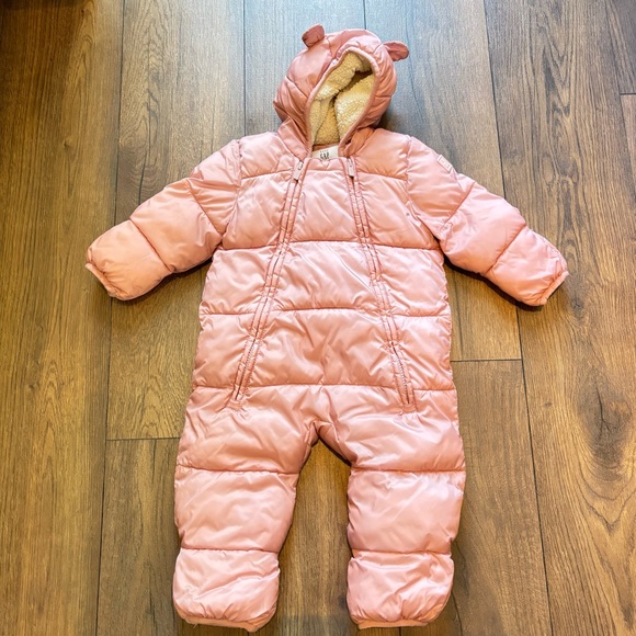 GAP | Jackets & Coats | Baby Gap Pink Puffer Snowsuit Size 218 Month ...